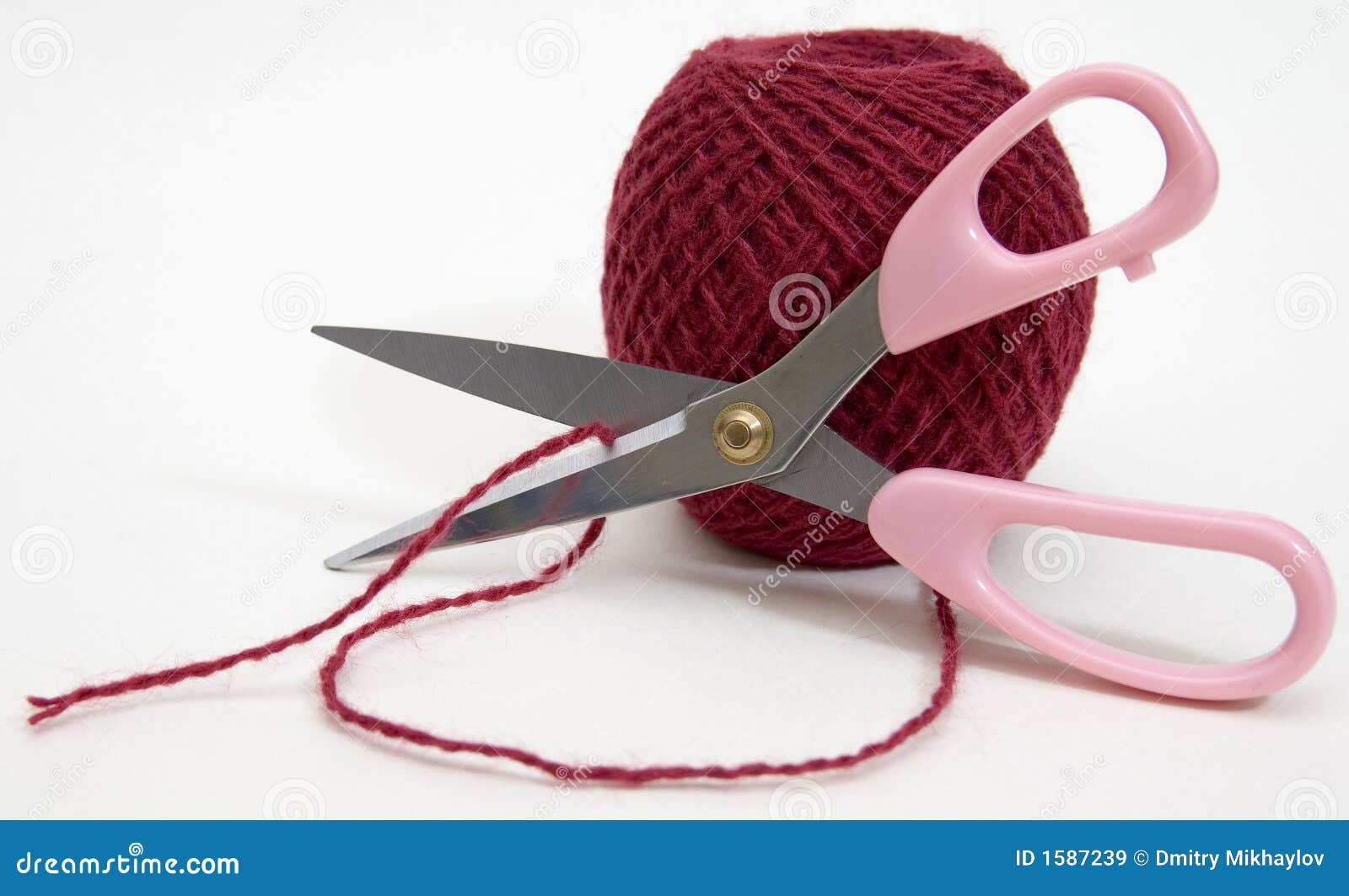 Wool ball and scissors stock image. Image of handmade - 1587239