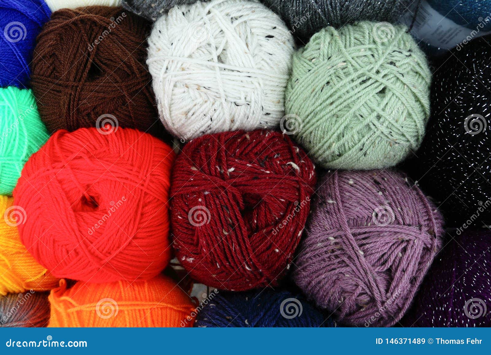 Wool Balls with Different Colours Stock Image - Image of material ...