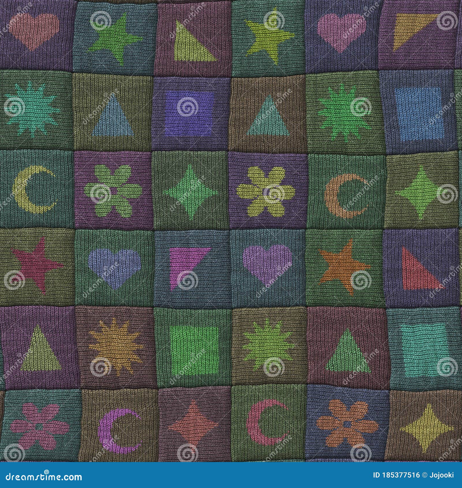 Wool Blanket Quilt Seamless Texture, Patchwork, 3d Illustration Stock ...