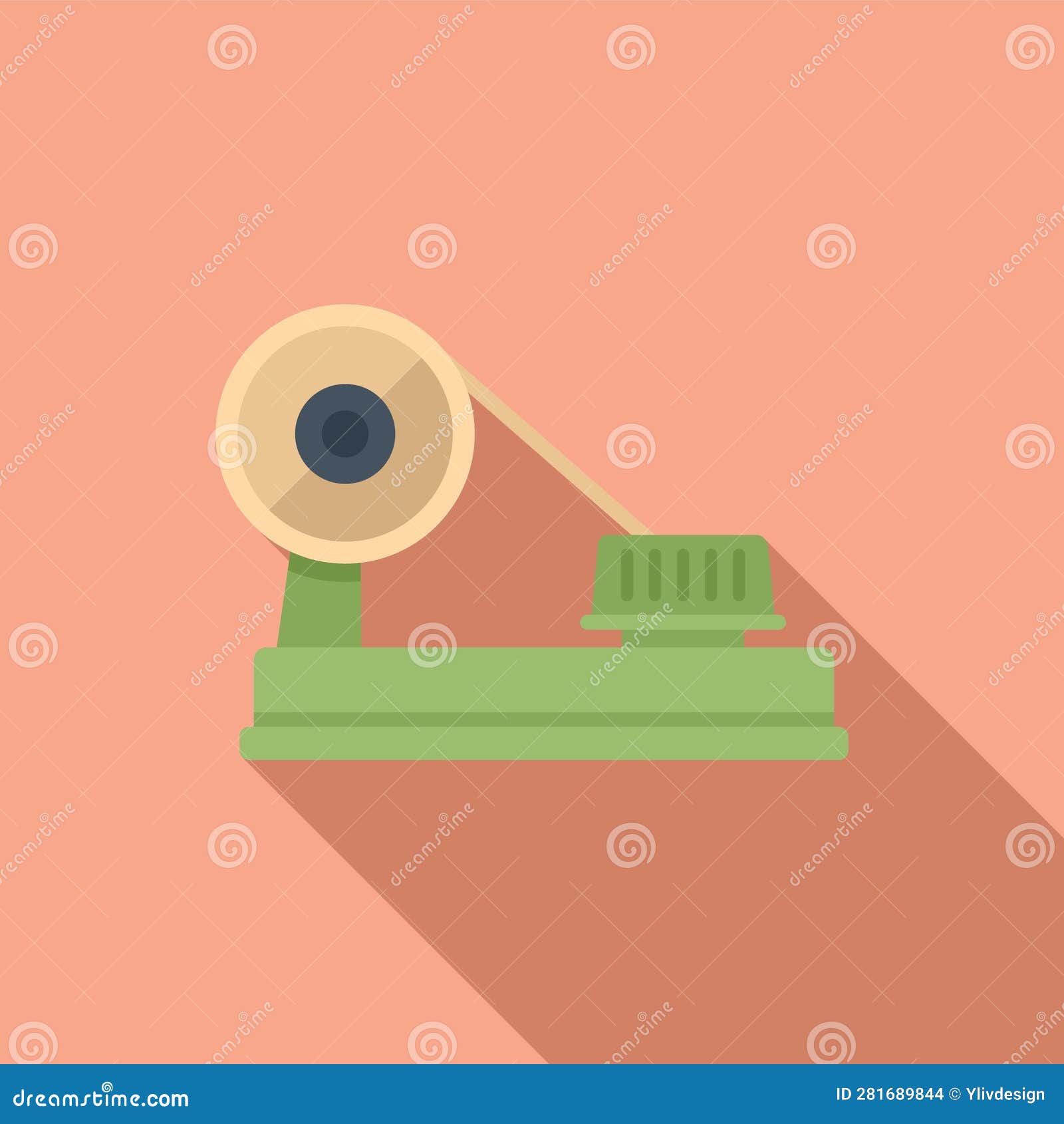 Wool Bobine Icon Flat Vector Factory Cotton Stock Vector