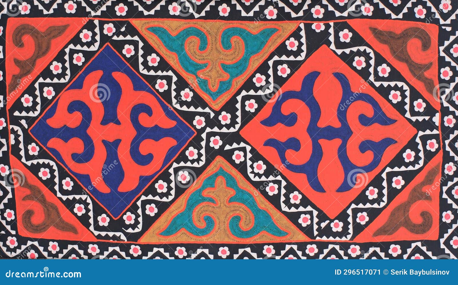 Wool Carpet , Kazakh Pattern Stock Image - Image of decoration ...