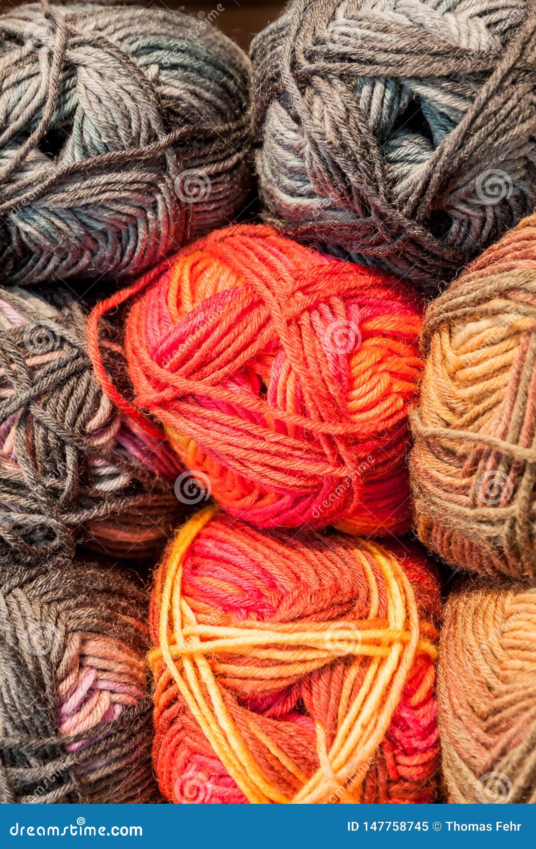 Wool in different colours stock image. Image of handmade - 147758745