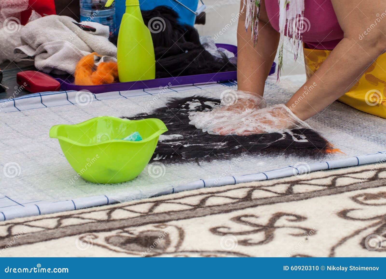 Wool felting stock photo. Image of decoration, hand, fabric - 60920310