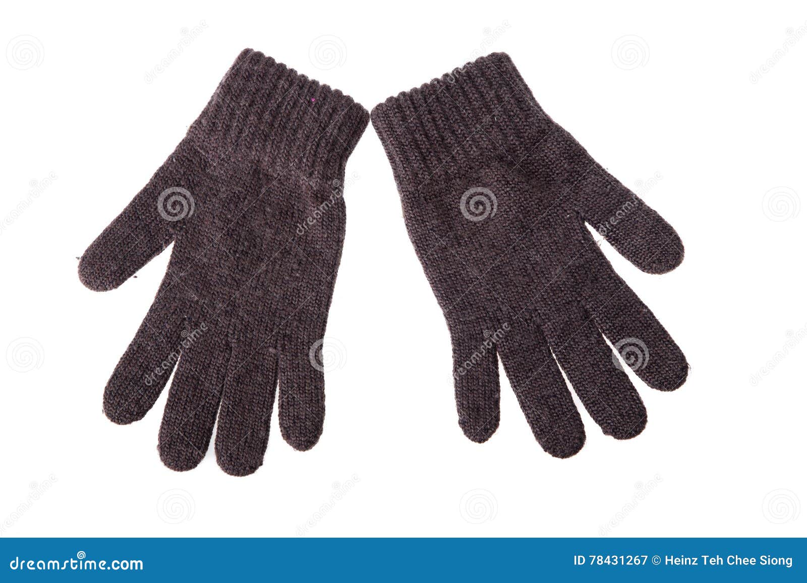 Wool Gloves Hand Trace Snow Background Royalty-Free Stock Photo ...