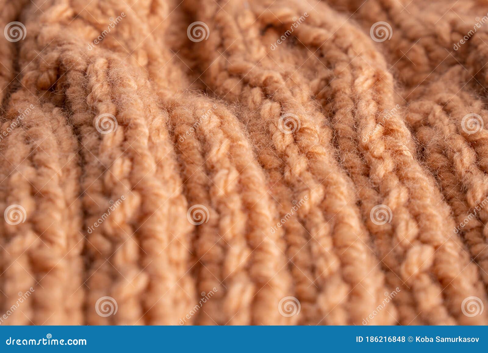 Wool Hand Knit Pattern. Orange Wool Knitting Texture Background Stock ...