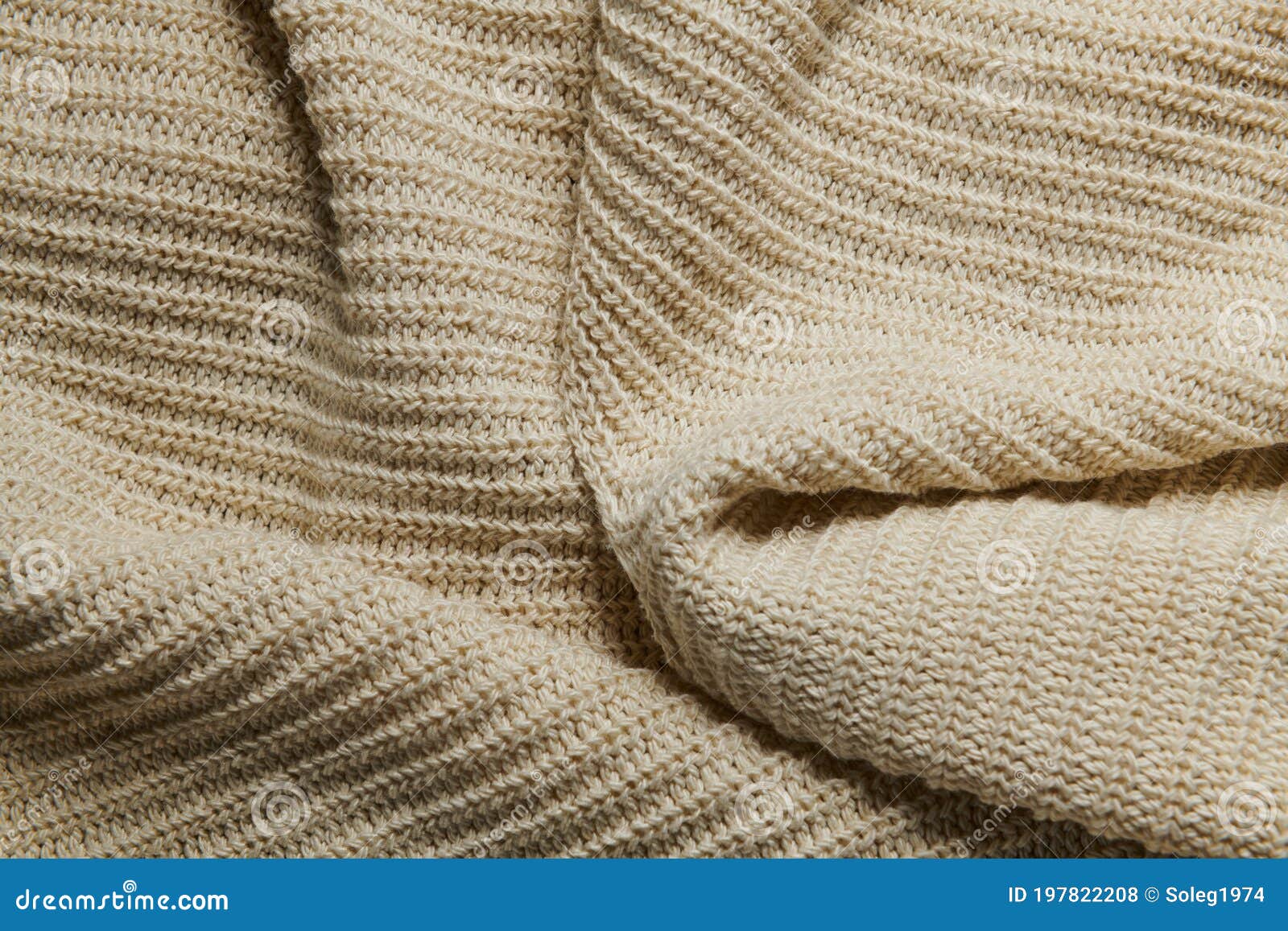 Wool Knitted Fabric As Background, Beige Color Stock Photo - Image of ...