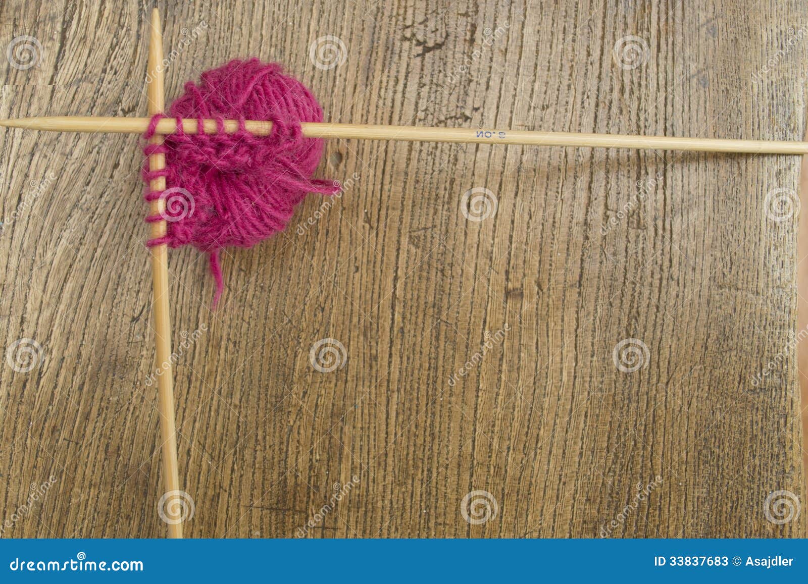 Wool and Knitting Needle Border Stock Image - Image of wool, needlework ...