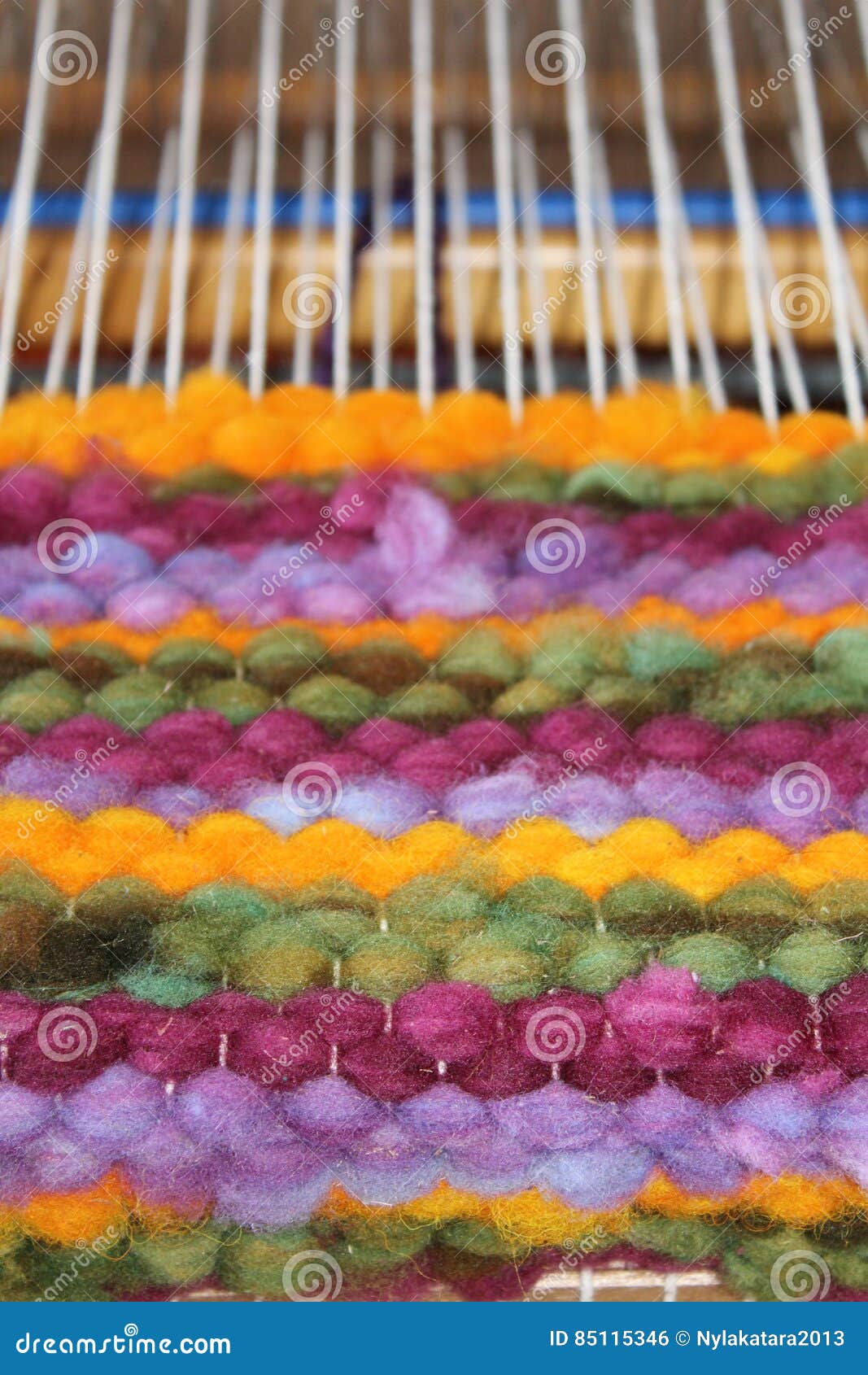 Wool Loom Weaving stock photo. Image of loom, interlaced - 85115346