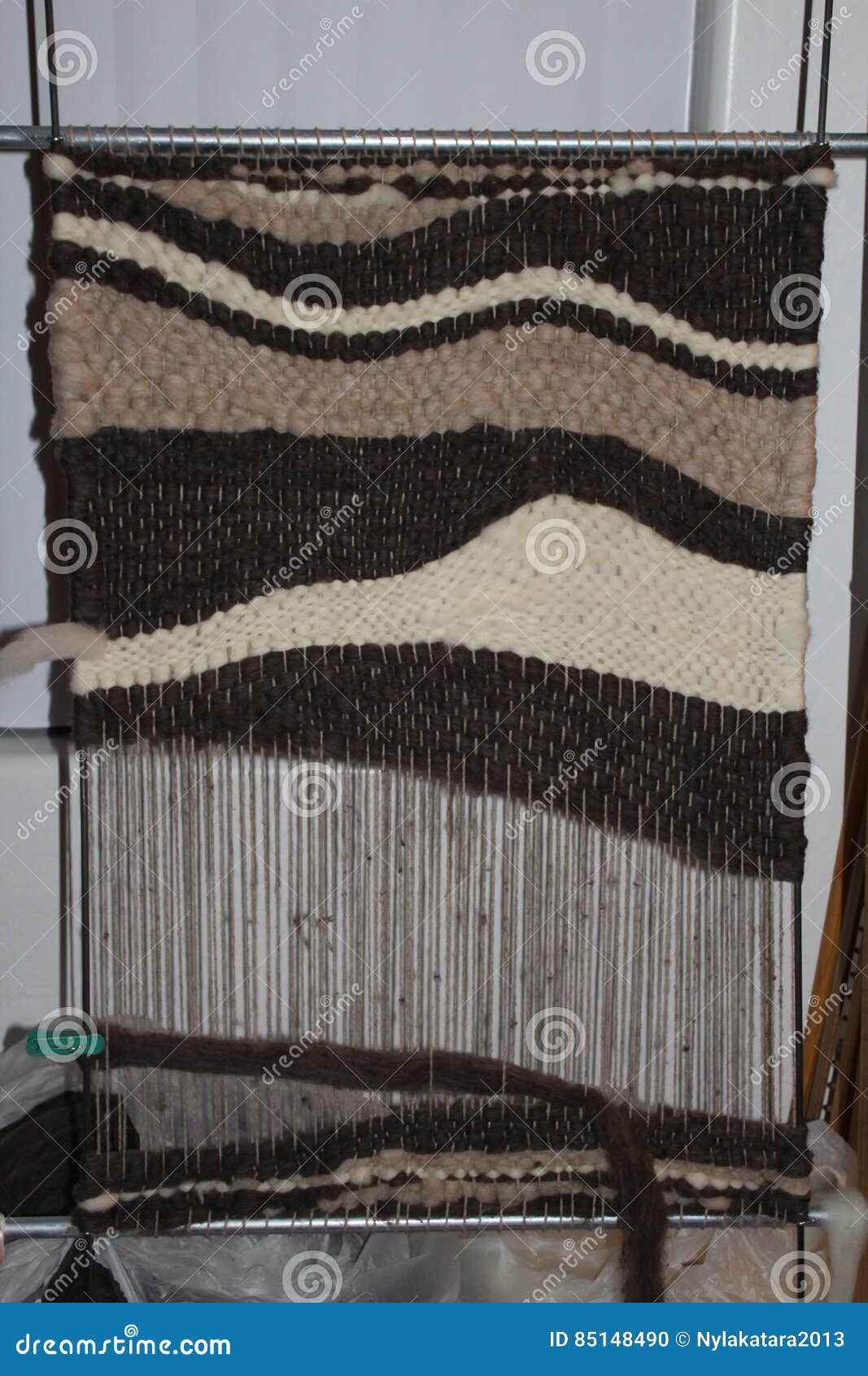 Wool Loom Weaving stock photo. Image of interlaced, lambs - 85148490