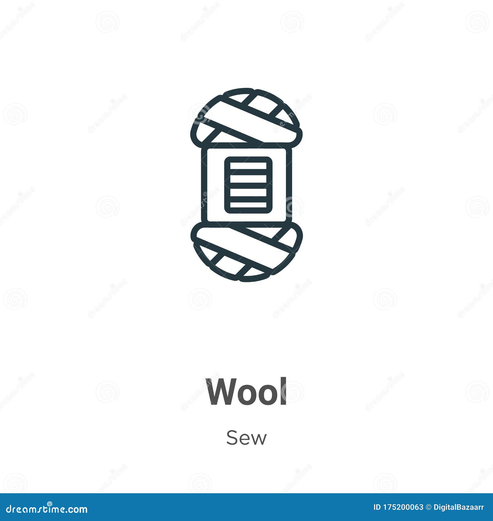Wool Outline Vector Icon. Thin Line Black Wool Icon, Flat Vector Simple ...
