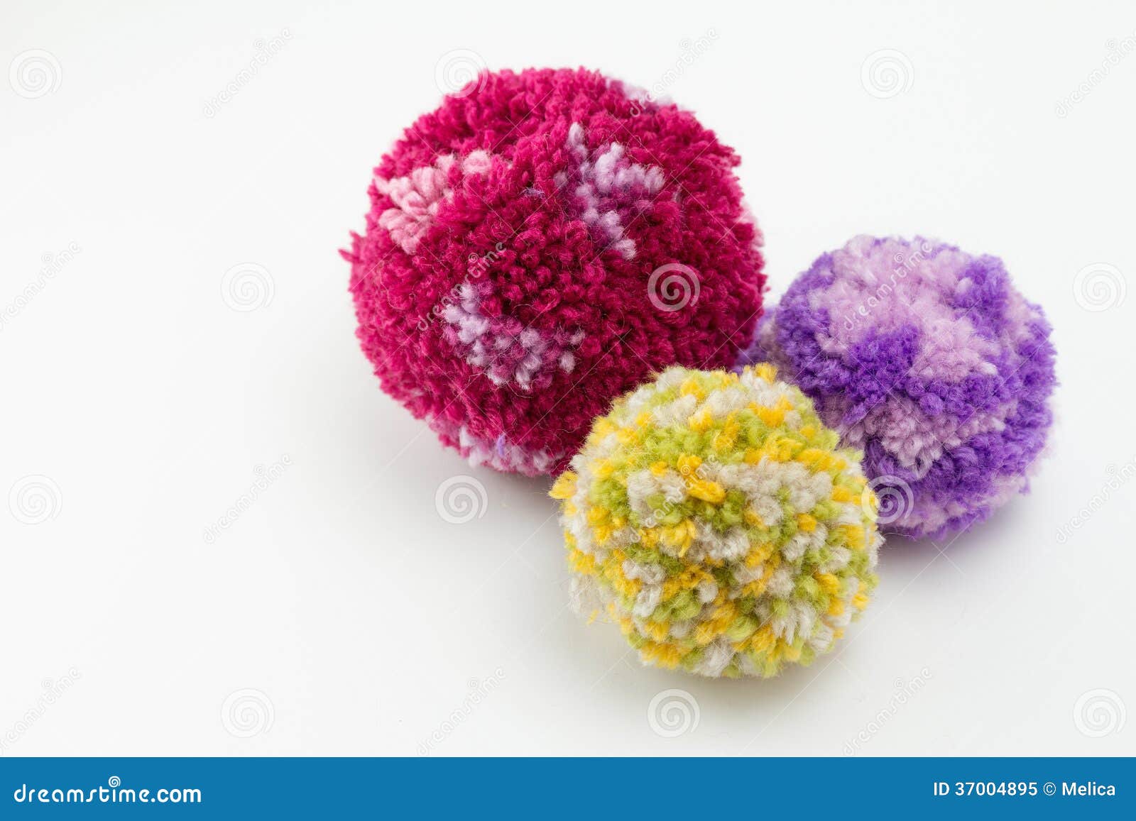 Wool Pom Poms stock image. Image of hobbies, fluffy, green - 37004895