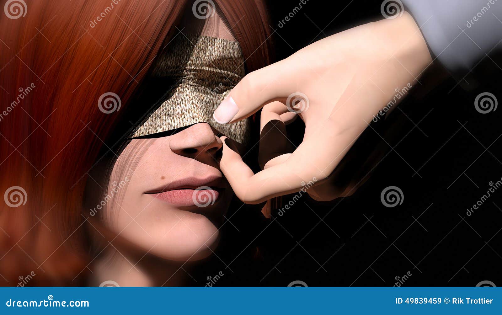 Wool pulled over eyes stock illustration. Illustration of woman - 49839459