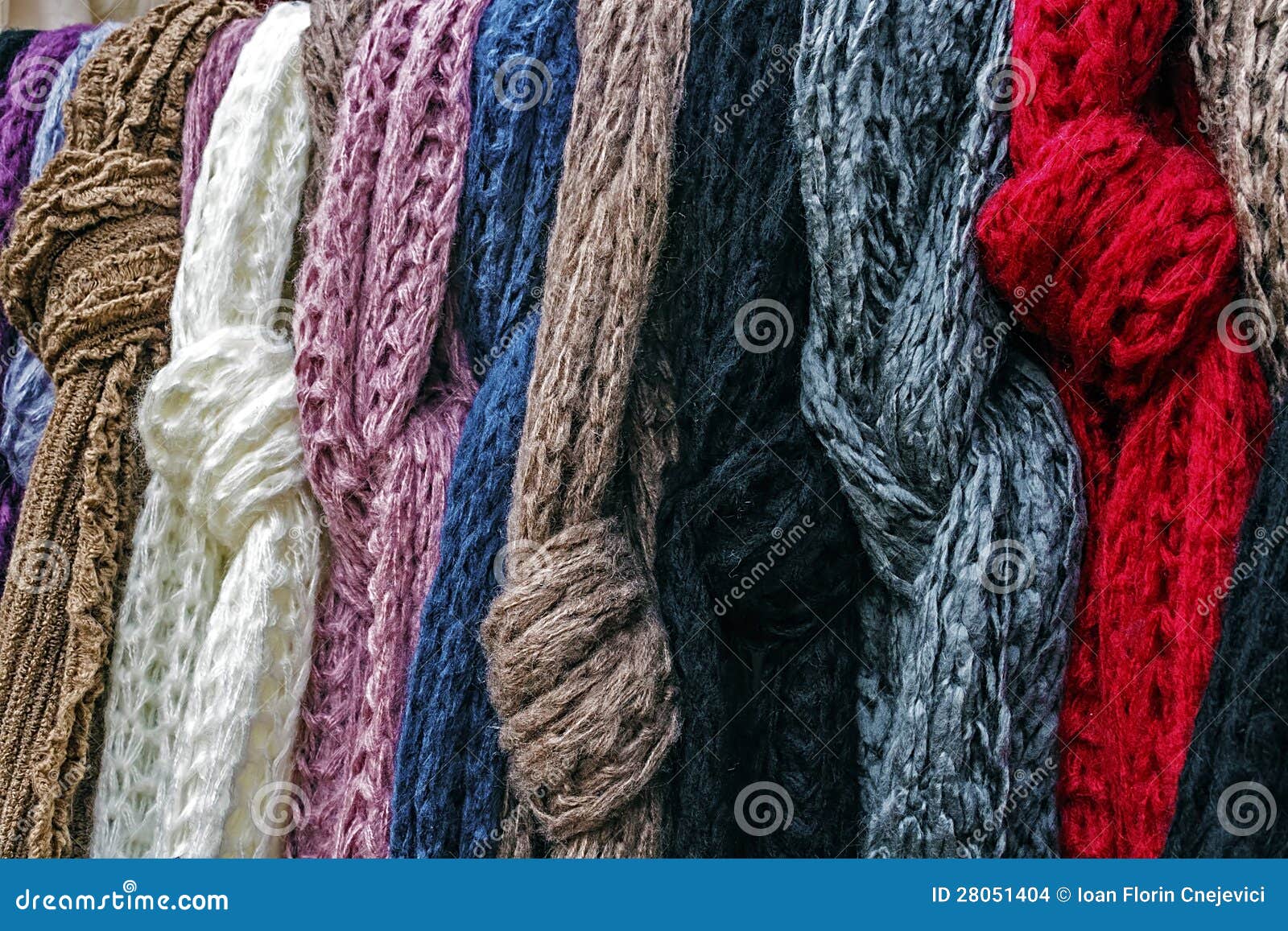 Wool Scarves of Various Colors Stock Photo - Image of pink, brown: 28051404