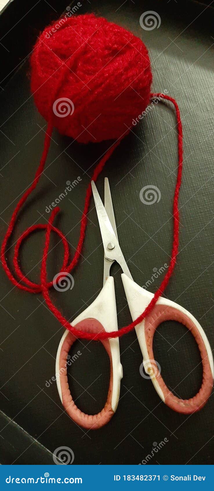 Red Scissor In Black Background Royalty-Free Stock Photo ...