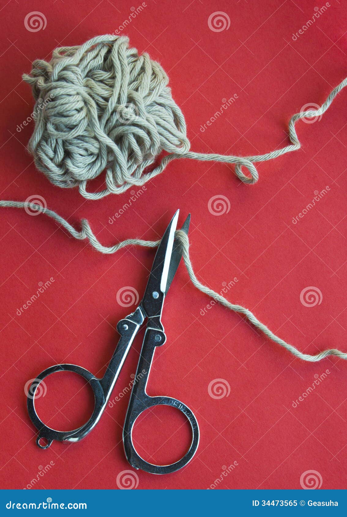 Wool and scissors stock image. Image of metal, summer - 34473565