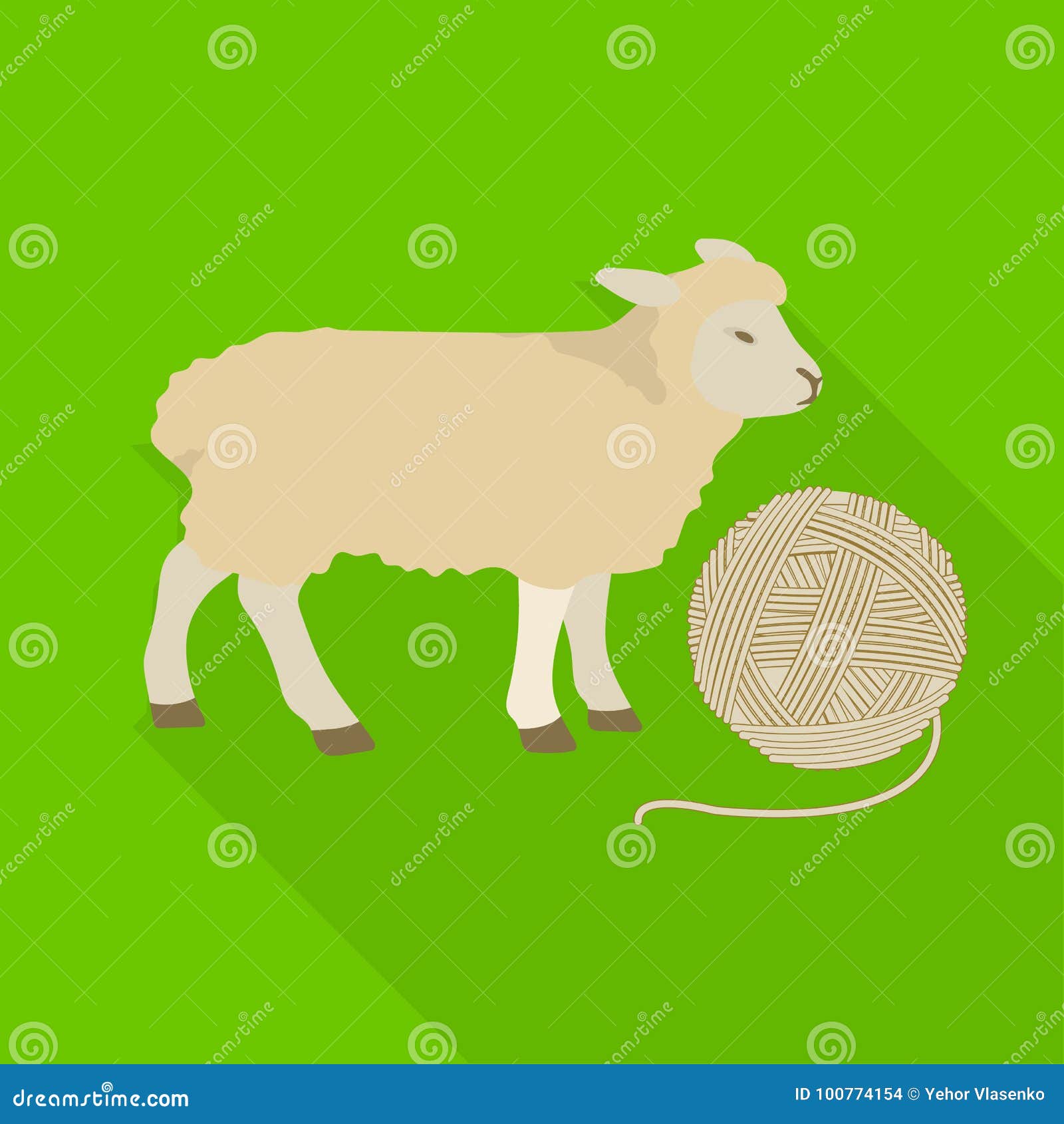 Wool, Single Icon in Flat Style.Wool Vector Symbol Stock Illustration ...