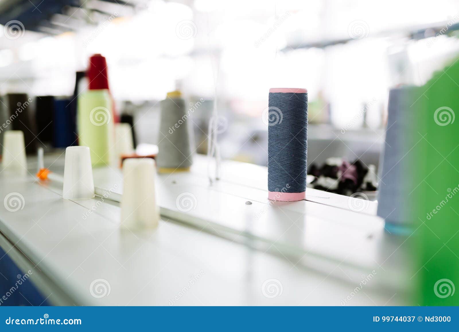 Wool and Thread Spools on Desk Stock Image - Image of design, craft ...