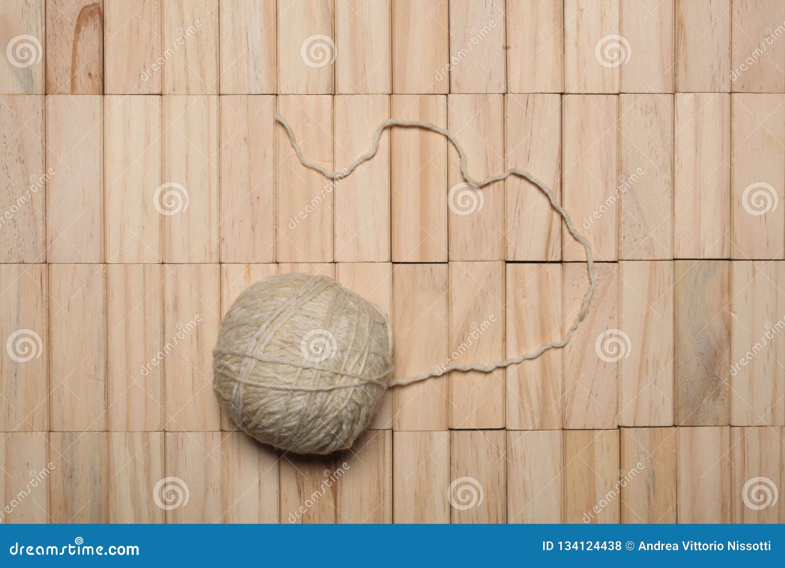 Wool Yarn Ball Rest on a Wooden Blocks Pavement Stock Photo - Image of ...