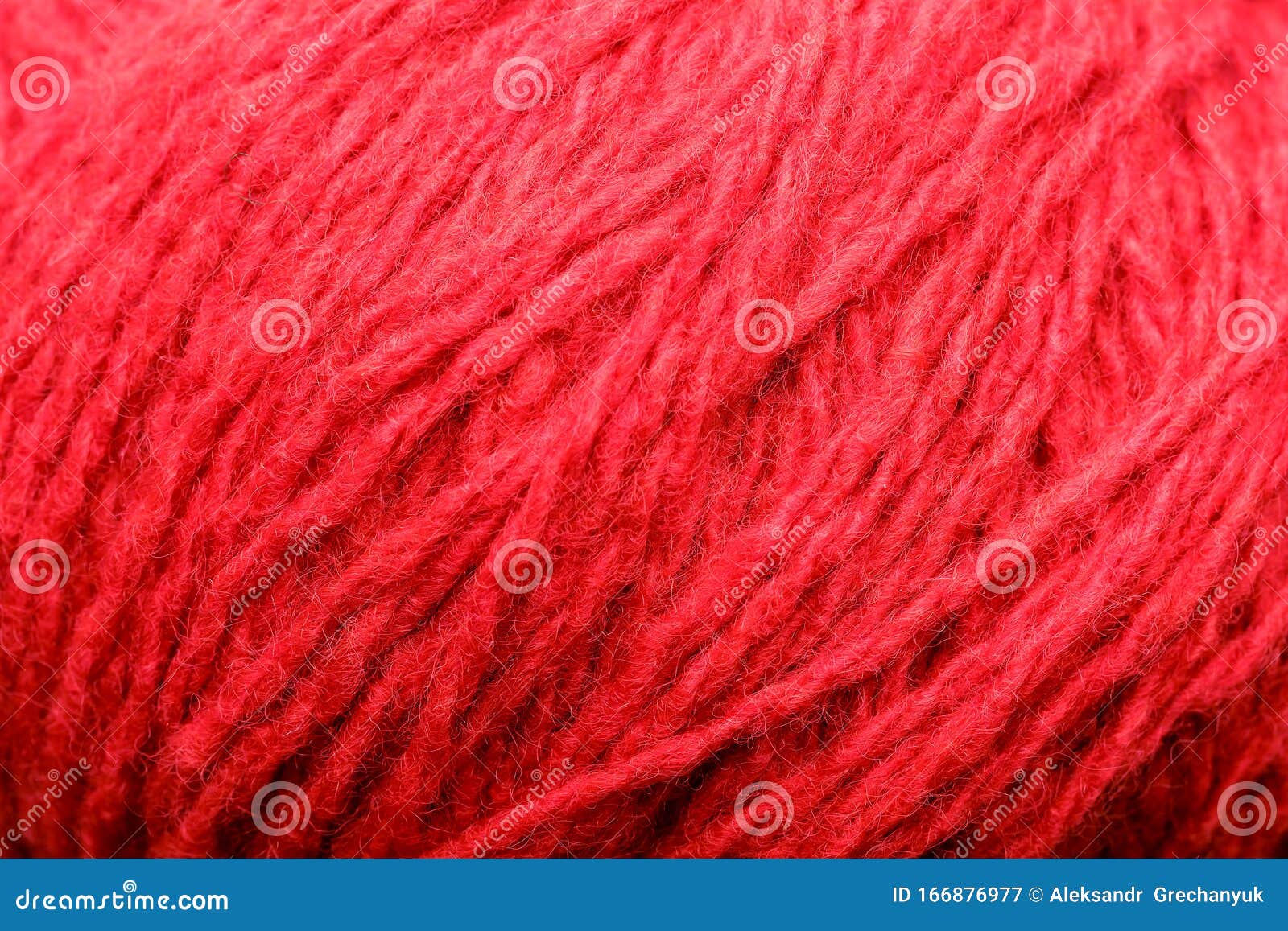 Wool Yarn Close-up Colorful Red Thread for Needlework in Macro Stock ...