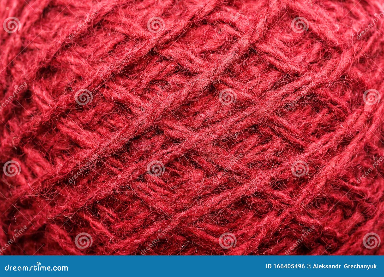 Wool Yarn Close-up Colorful Red Thread for Needlework in Macro Stock ...