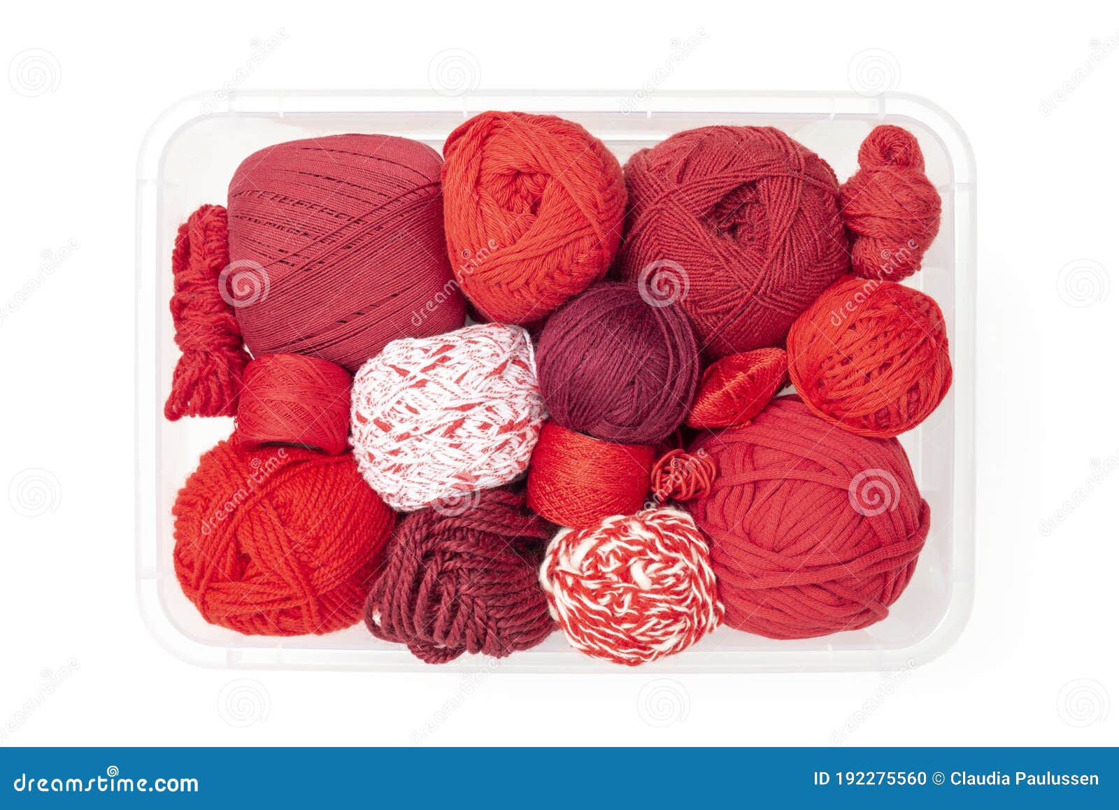 Wool and Yarn Collection in a Box Stock Photo - Image of fashion ...