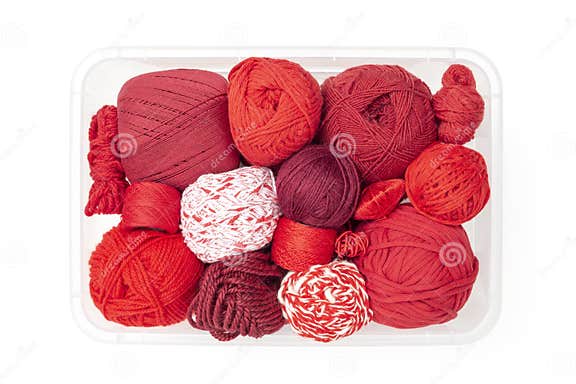 Wool and Yarn Collection in a Box Stock Photo - Image of fashion ...