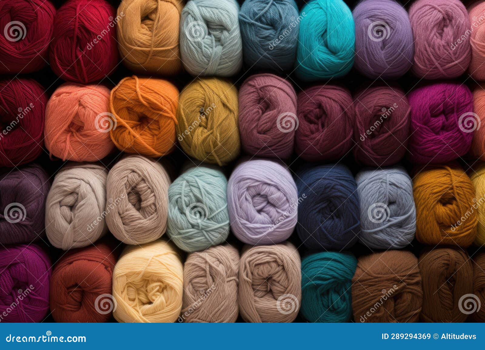 Wool Yarn Selection Exhibiting Different Thicknesses Stock Illustration ...