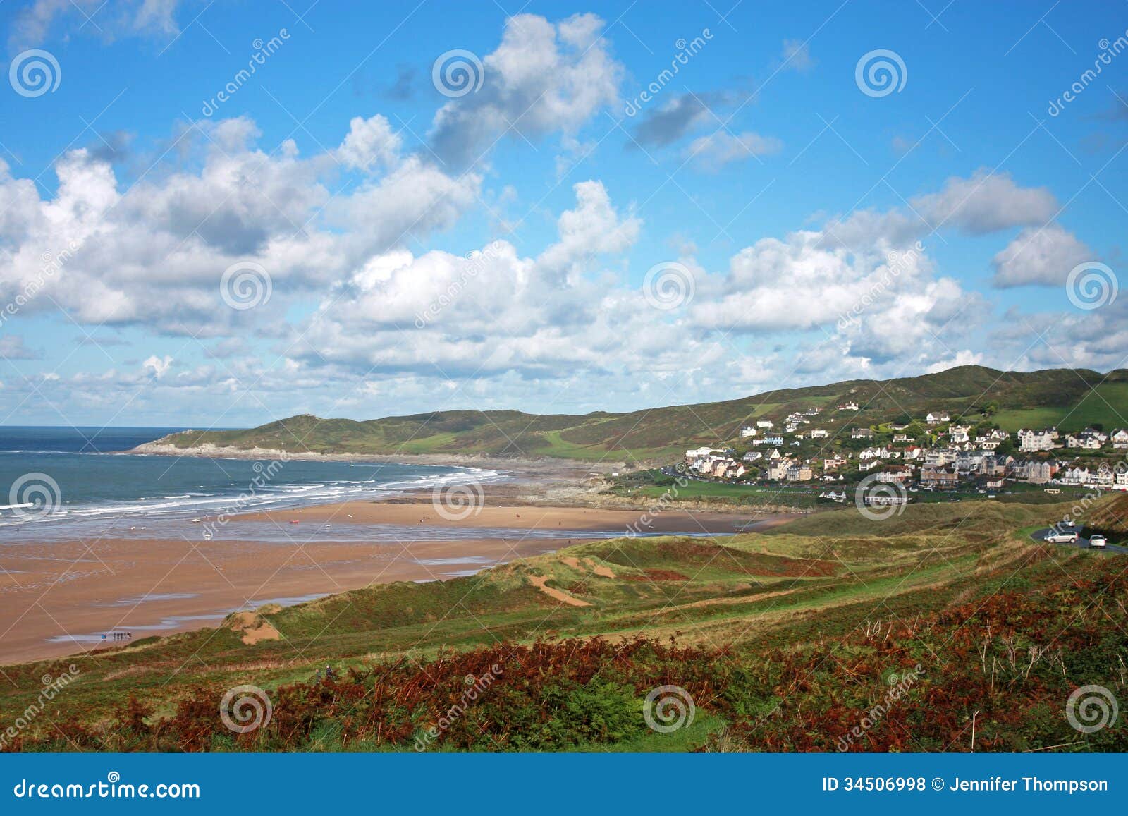 Woolacombe beach stock photo. Image of surf, devon, rocks - 34506998