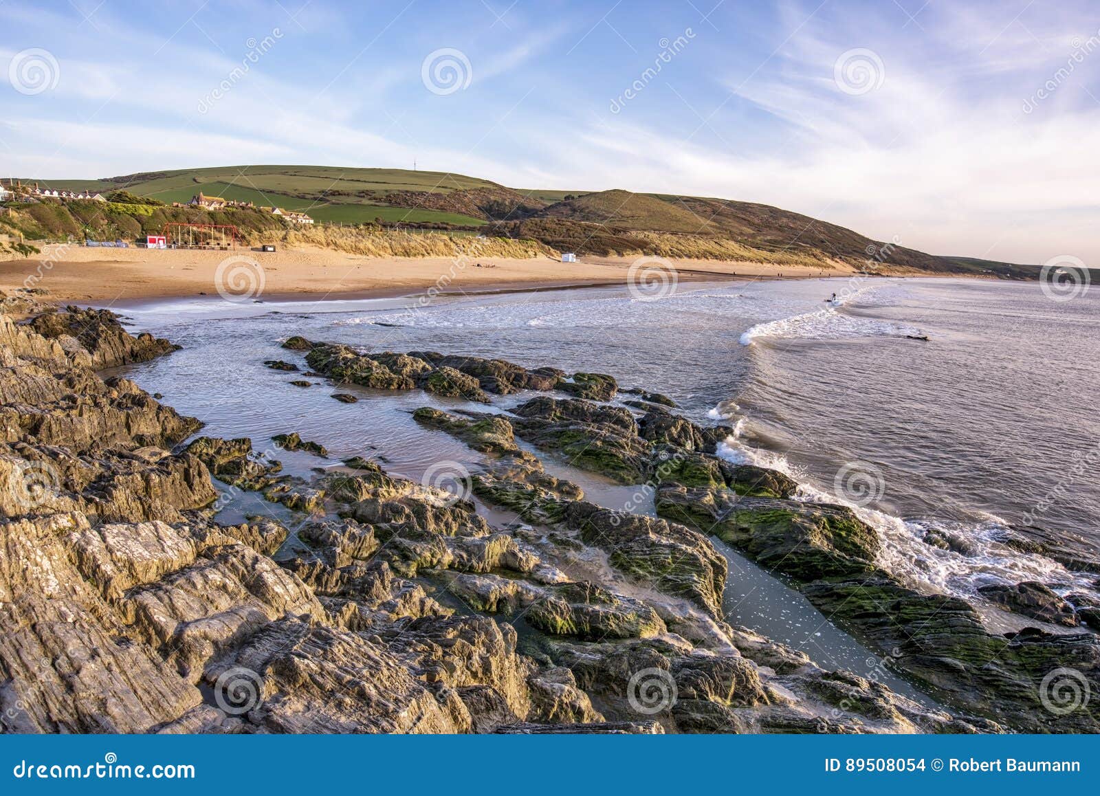 Woolacombe Beach in North Devon in England Stock Photo - Image of ...