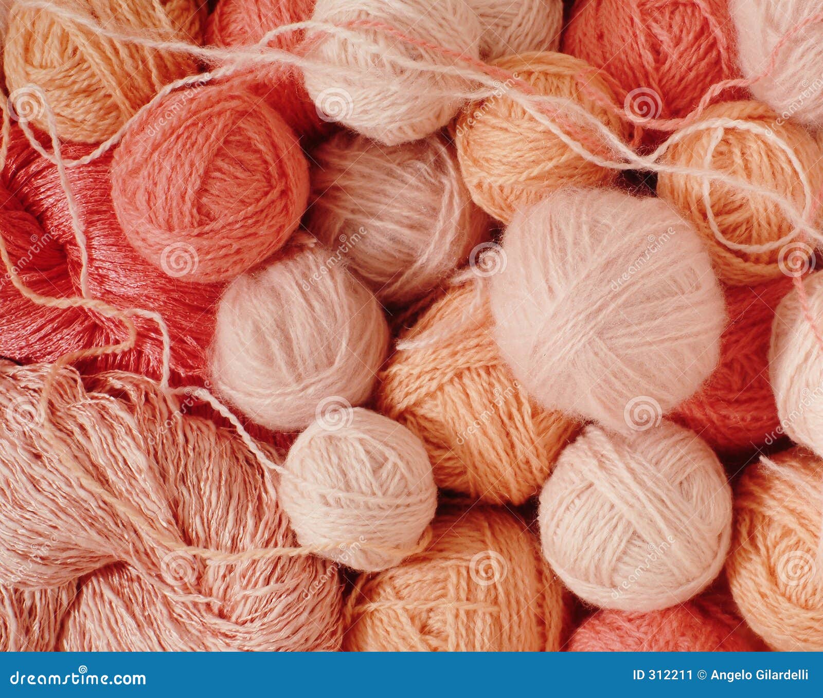 Woolen balls stock image. Image of craft, pink, woven, woolen - 312211