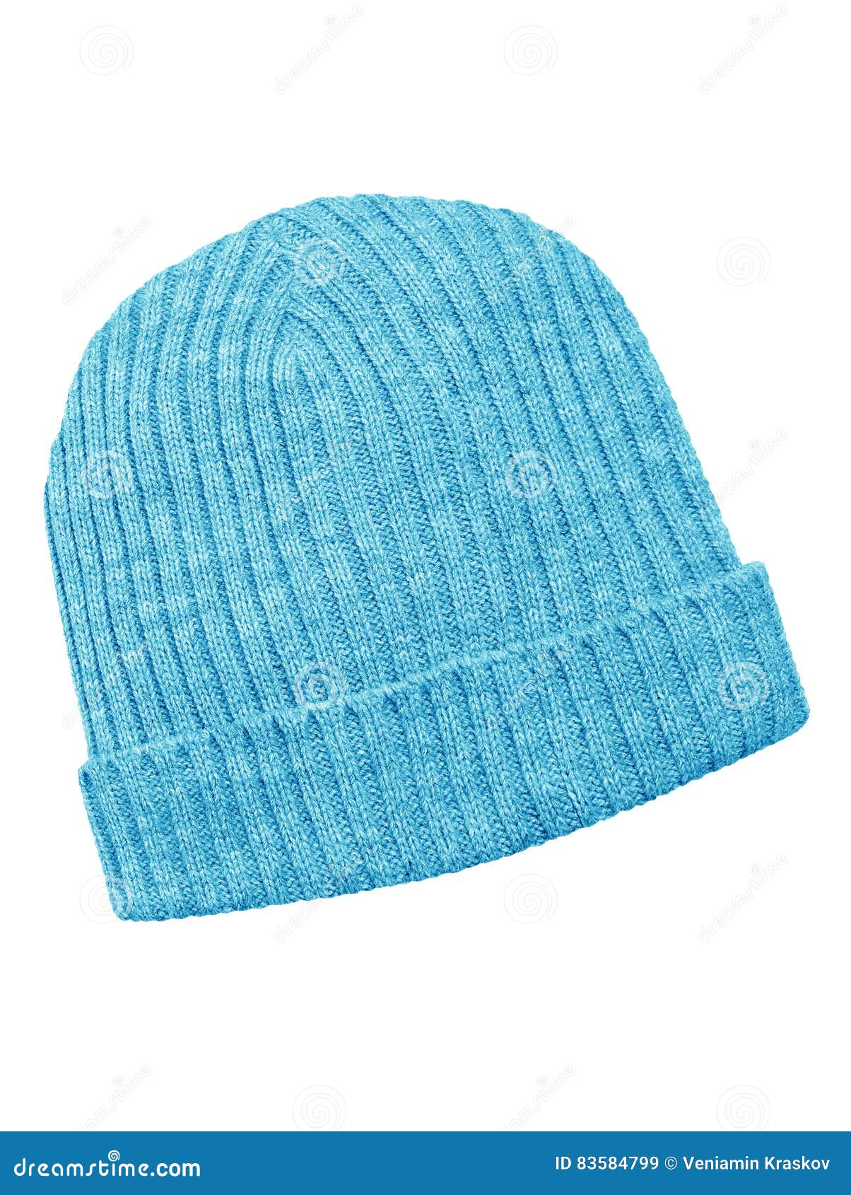 Woolen Cap Isolated - Light Blue Stock Image - Image of fringe ...