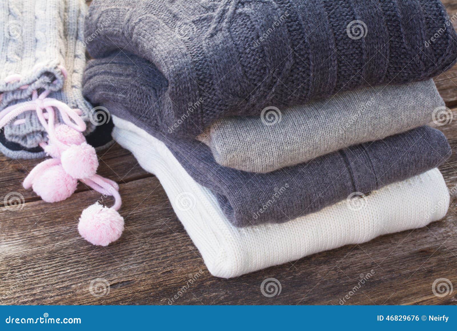 Woolen clothes stock photo. Image of living, stack, comfort - 46829676