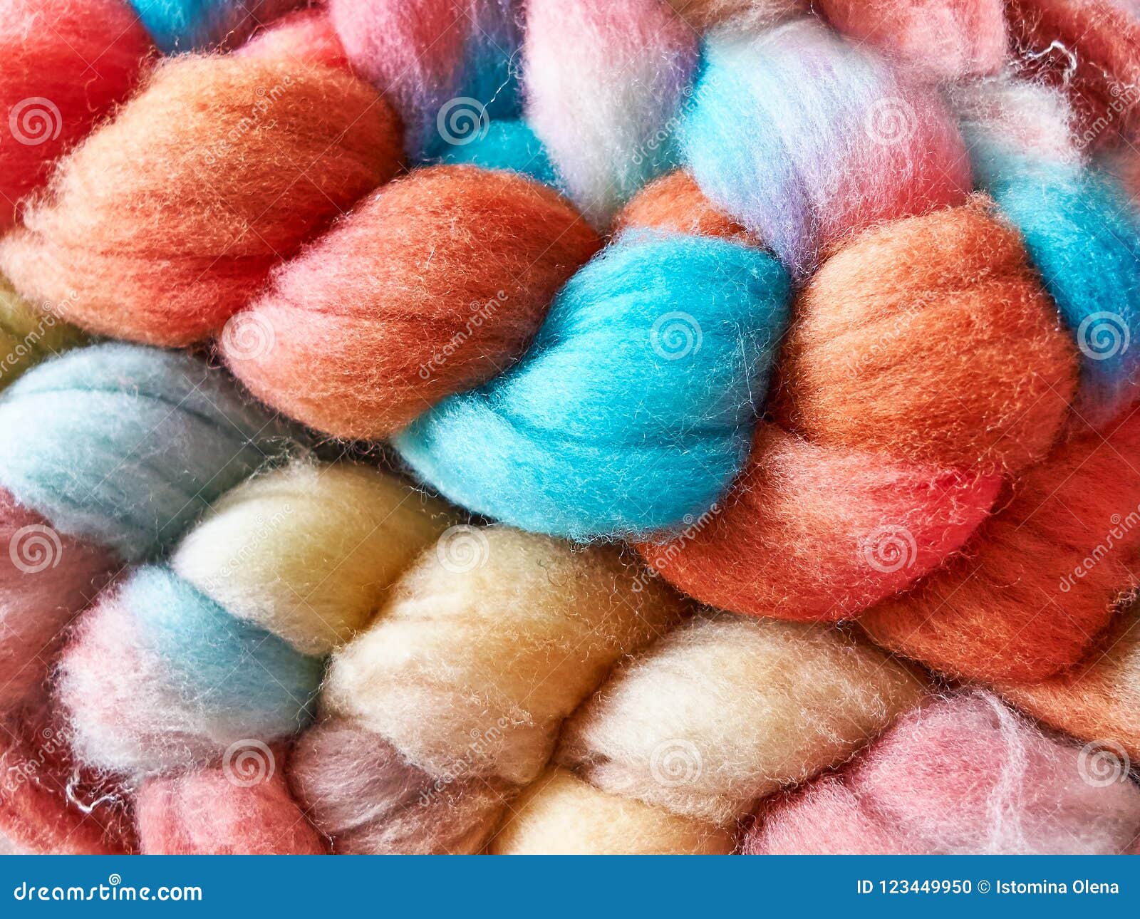 Woolen Multi-colored Bright Handmade Yarn. Stock Photo - Image of ...