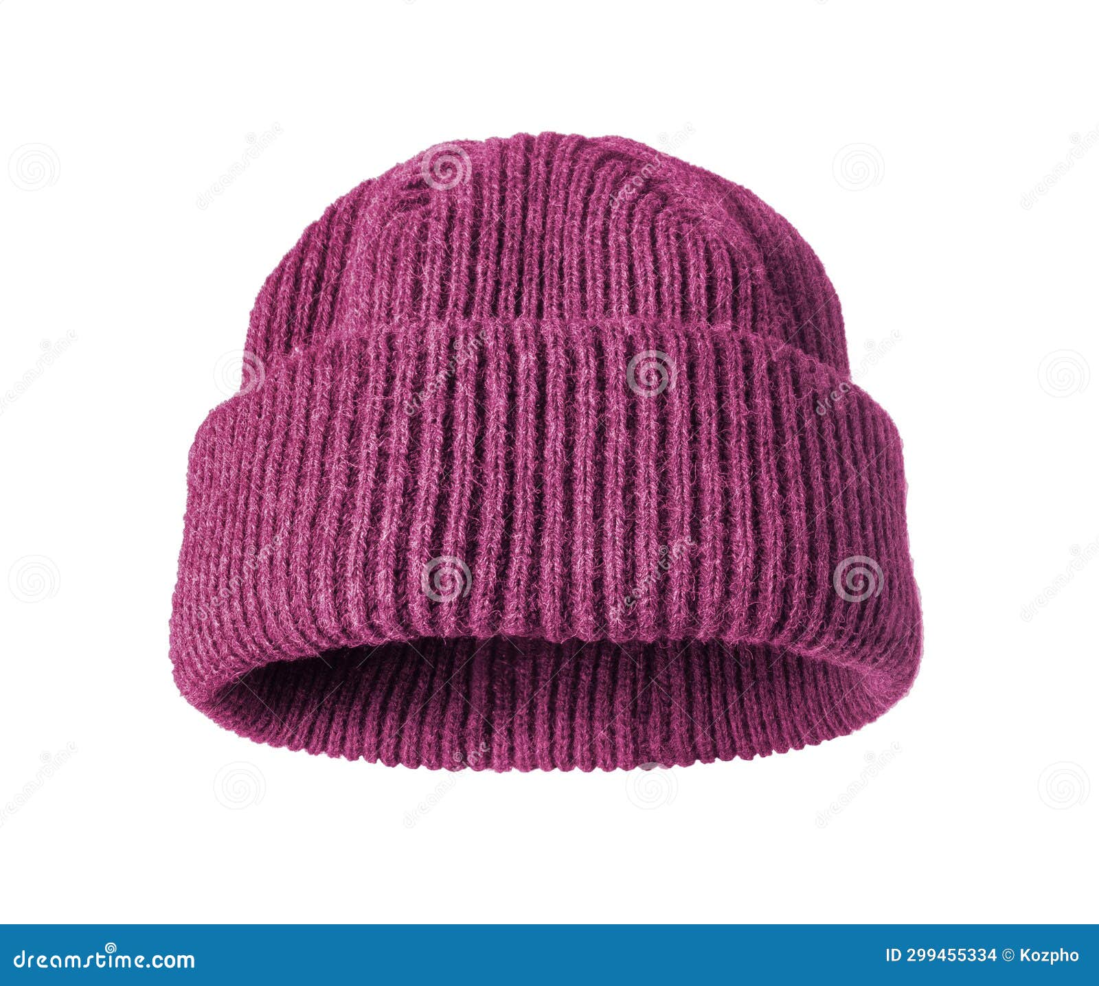 Woolen Purple Winter Hat Close Up on a Transparent Background Stock ...