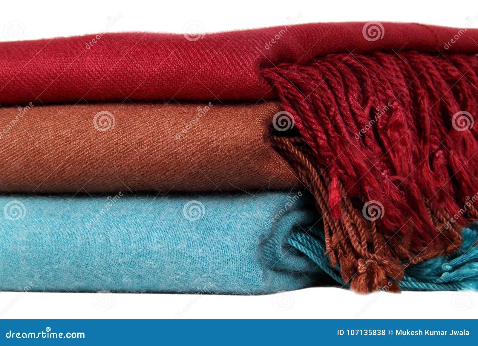 Woolen Shawls Folded Neatly in a Stack Stock Photo - Image of beautiful ...