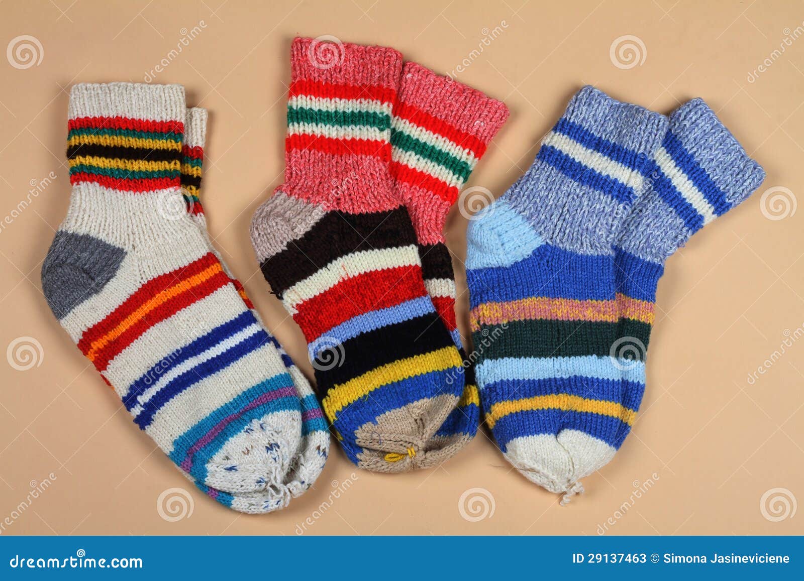 Woolen socks. Handmade. stock image. Image of blue, fiber - 29137463