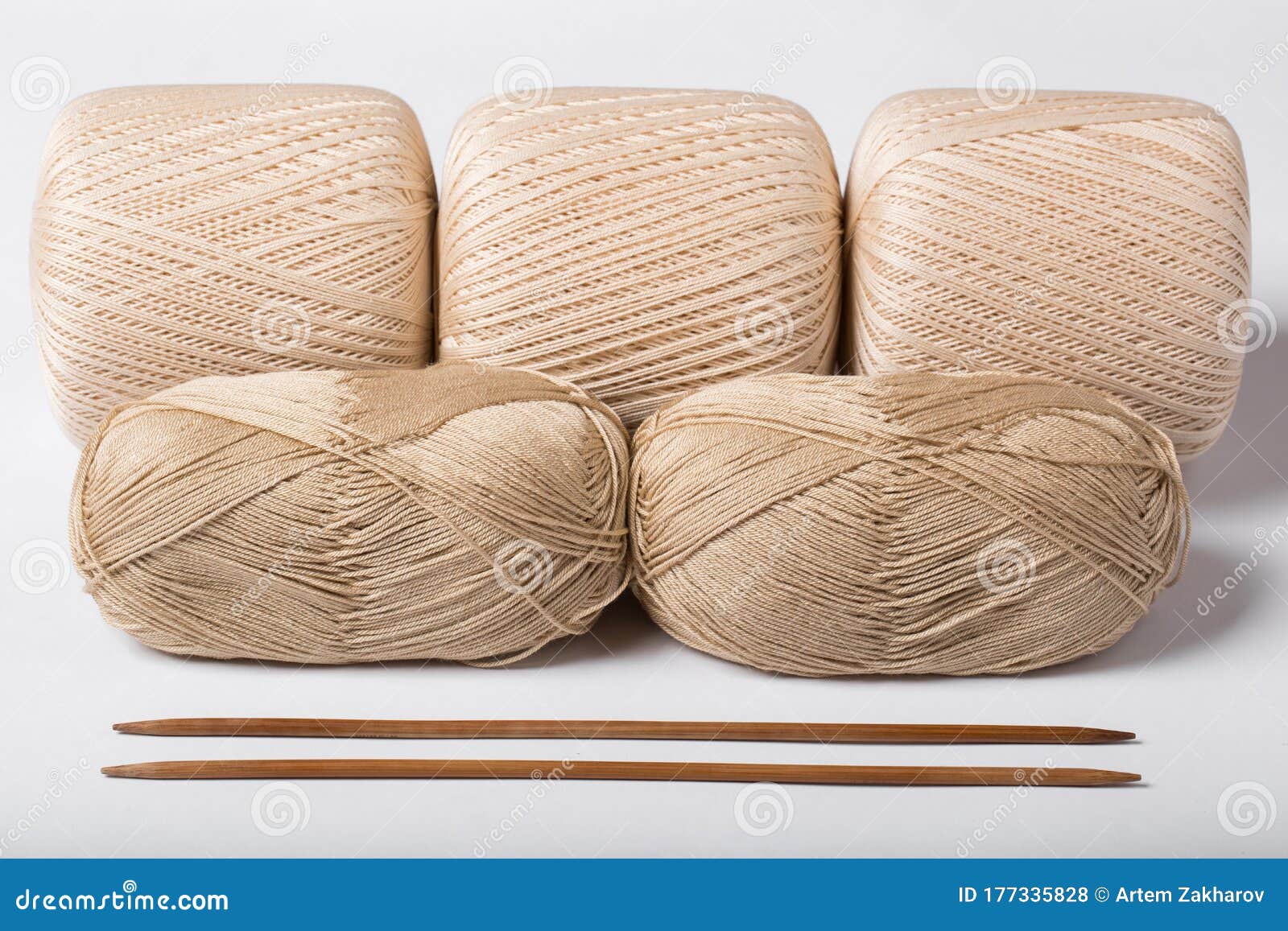 Woolen Threads with Spokes for Knitting Isolated on White Background ...