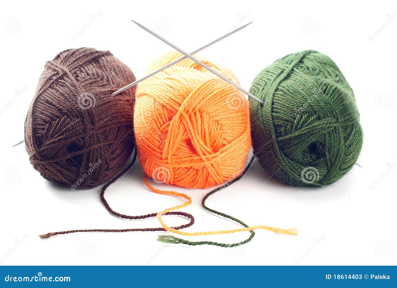 Woolen yarn stock image. Image of three, yarn, needle - 18614403