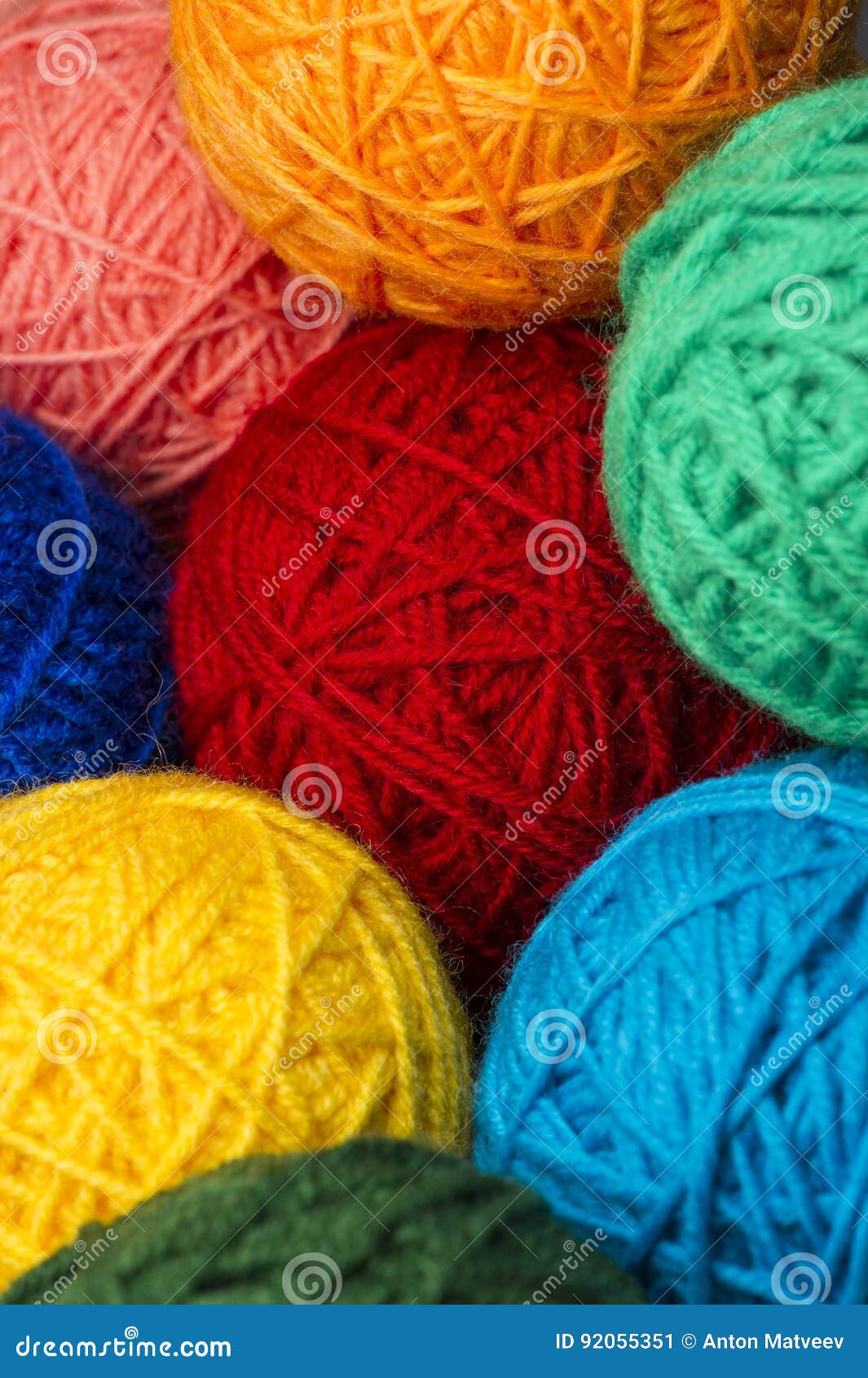 Woolen yarn balls stock image. Image of leisure, orange - 92055351