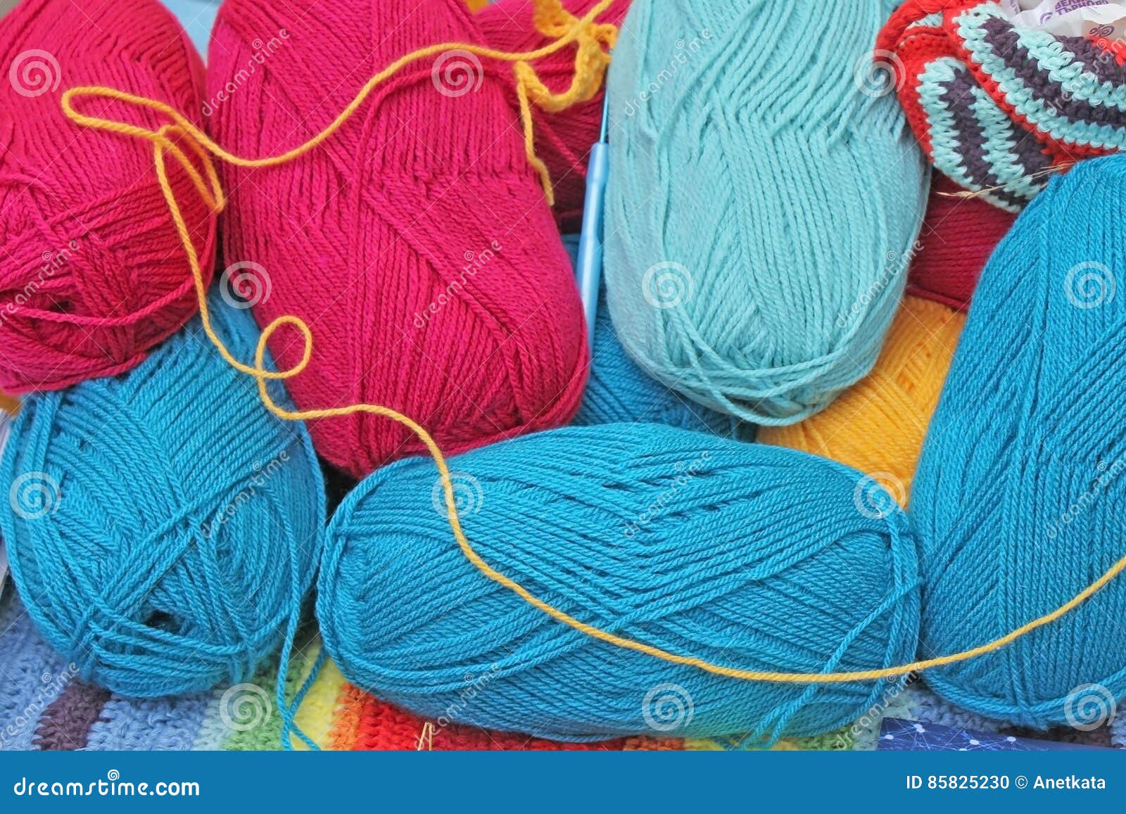 Woolen yarn stock photo. Image of overhead, acrylic, handmade - 85825230