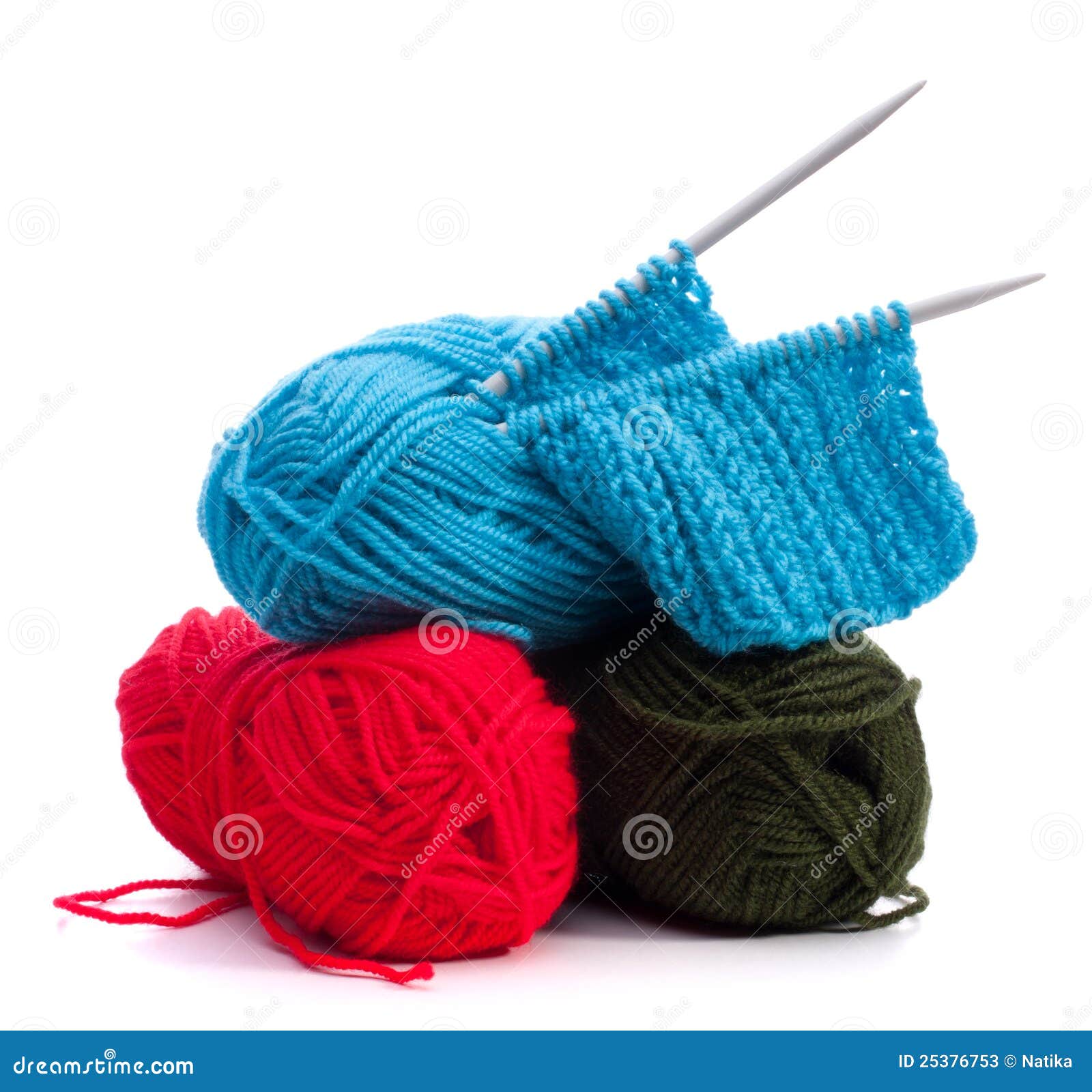 Woollen Thread and Knitting Needle Stock Image - Image of concept ...
