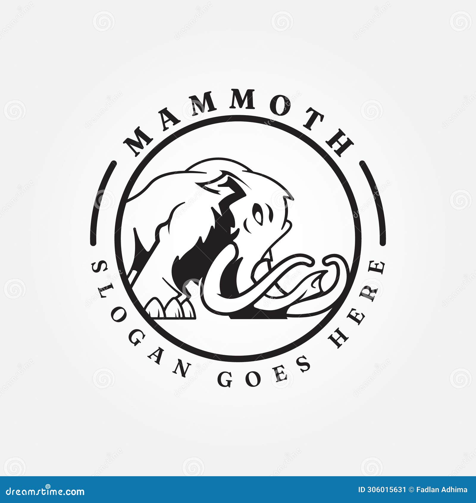 Mammoth Logo Design Concept Template Cartoon Vector | CartoonDealer.com ...