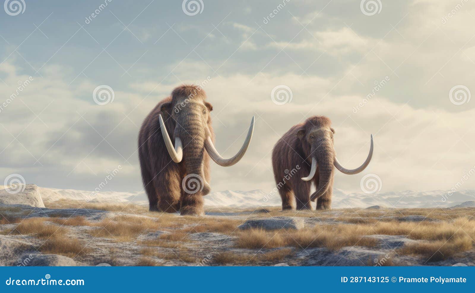 Woolly Mammoths. Elephant Mammoth Stock Illustration - Illustration of ...