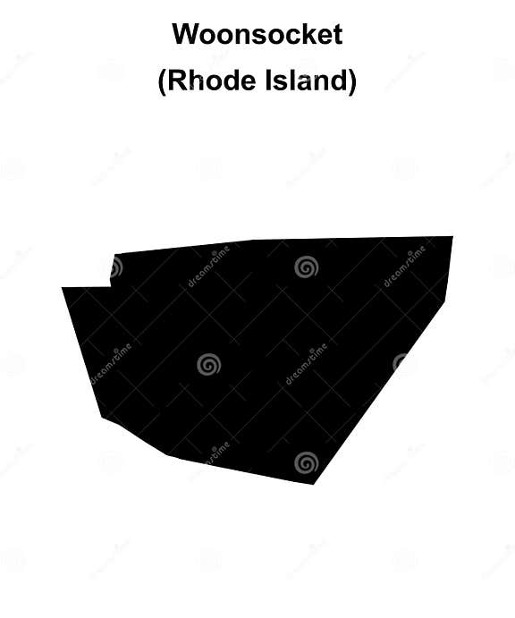 Woonsocket outline map stock illustration. Illustration of territory ...