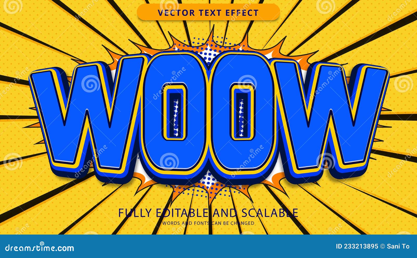 Woow Text Effect Editable Eps File Stock Vector - Illustration of ...