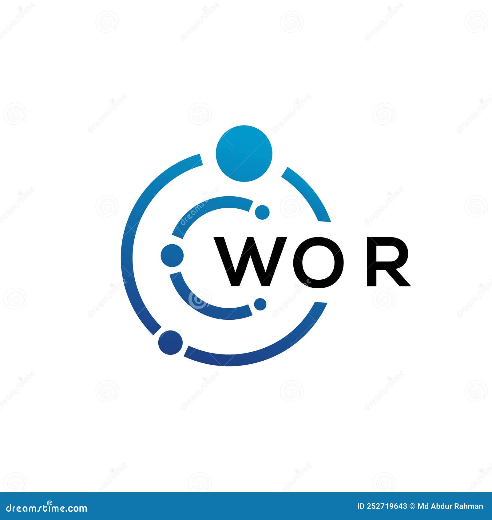 WOR Letter Technology Logo Design On White Background. WOR Creative ...