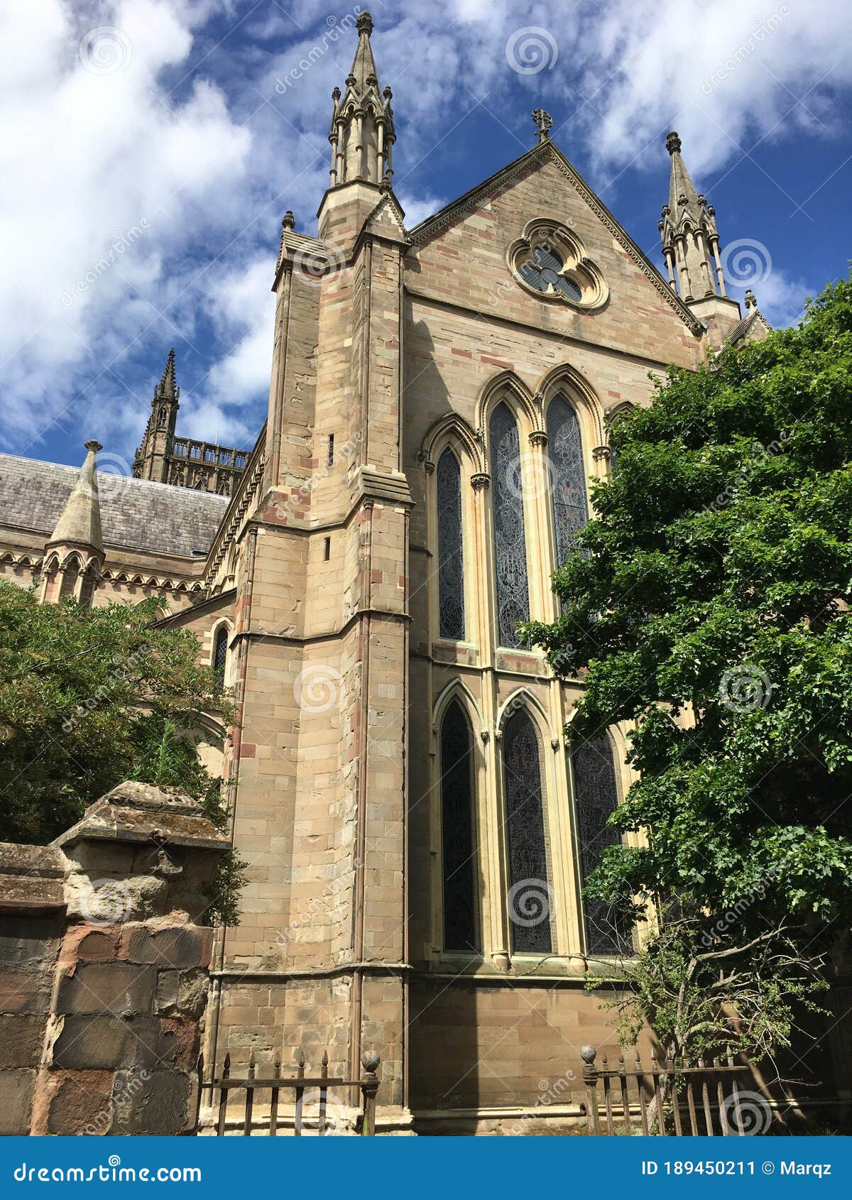 Worcester Cathedral. England, UK Stock Image - Image of stone, clouds ...