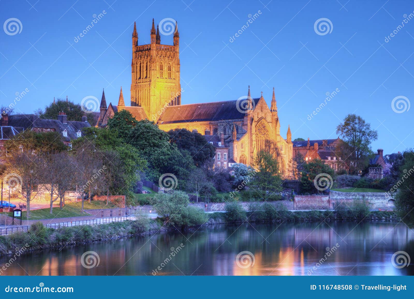 Worcester Cathedral UK stock photo. Image of spring - 116748508