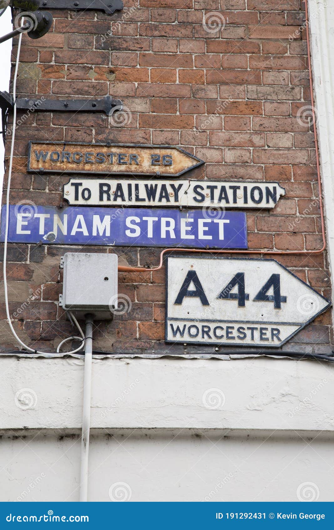 Worcester A44 Direction Signpost Stock Image - Image of direction ...