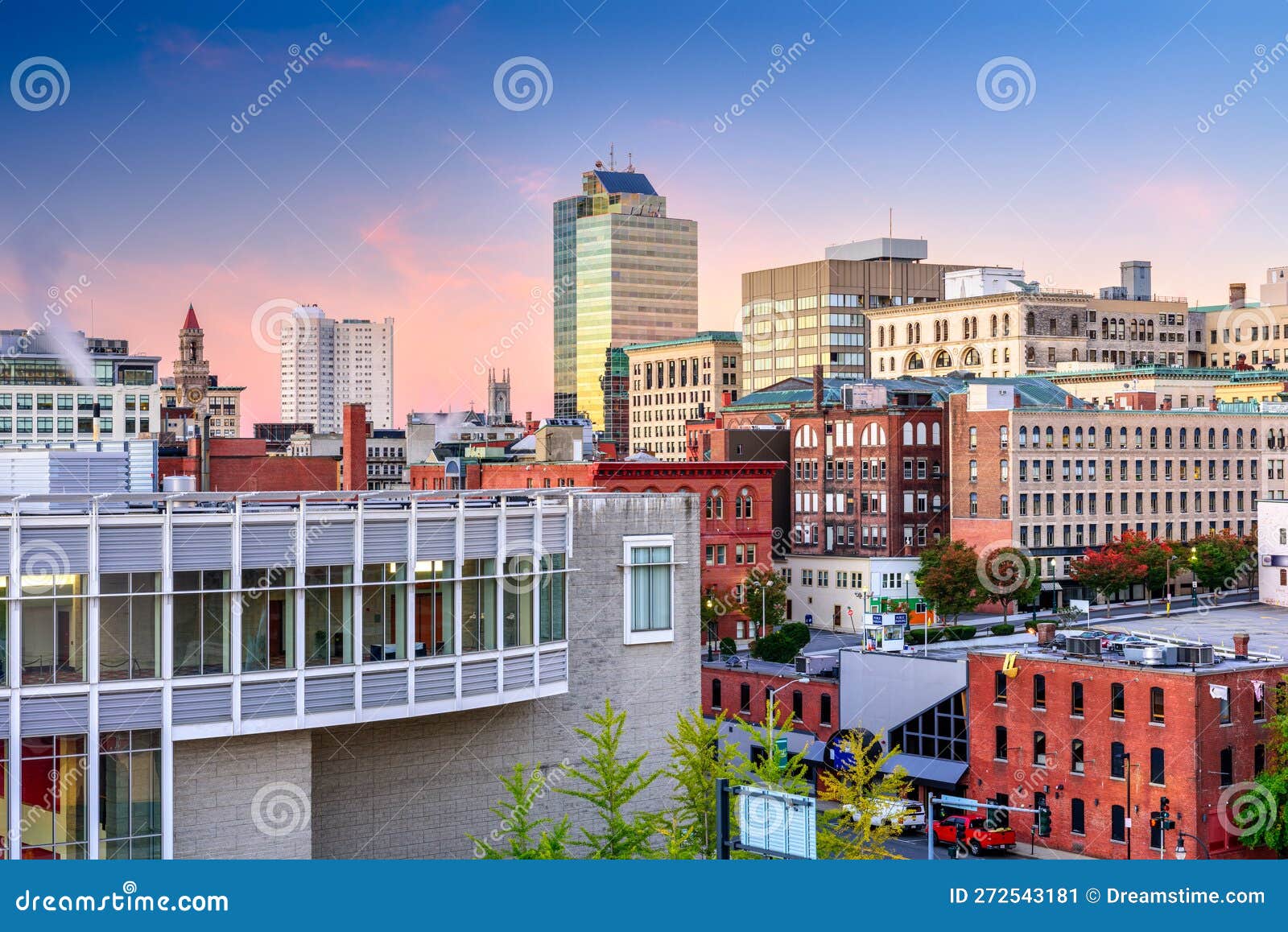 Worcester, Massachusetts, USA Skyline Stock Image - Image of dawn ...